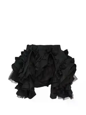 Noir Kei Ninomiya Ruffled Tulle-trim Mini Skirt