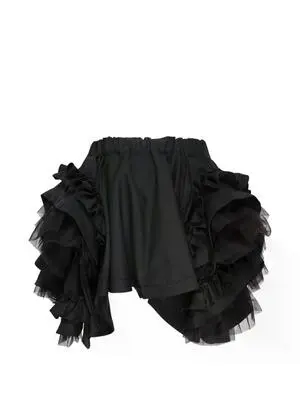 Noir Kei Ninomiya Ruffled Tulle-trim Mini Skirt