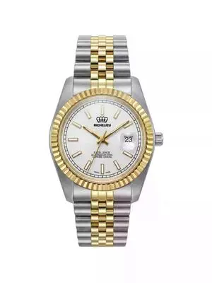 RICHELIEU SWISS Classic Fluted Bezel 41mm Watch - White