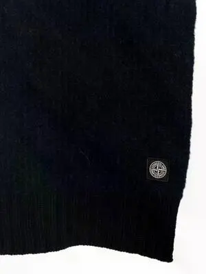 Stone Island Logo-patch Ribbed-knit Scarf