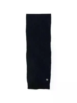 Stone Island Logo-patch Ribbed-knit Scarf - Blue