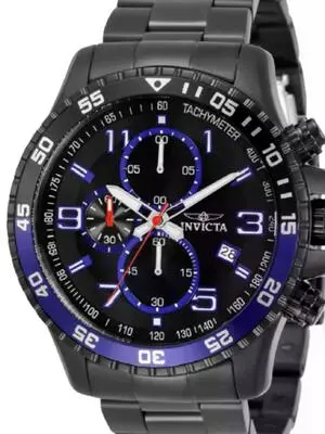INVICTA Chronograph Watch With Logo Print - Black