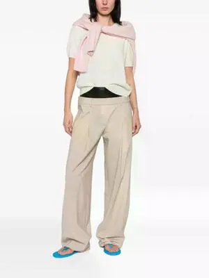 IVORY PARIS Petal Short-sleeve Crew-neck Sweater - Neutrals