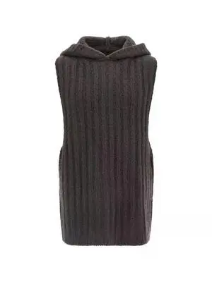 Rick Owens Ribbed-knit Hooded Tank Top