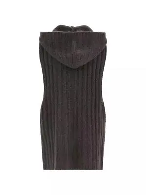 Rick Owens Ribbed-knit Hooded Tank Top