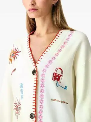 NEVER FULLY DRESSED Embroidered Blanket-stitch Cardigan - Multicolour