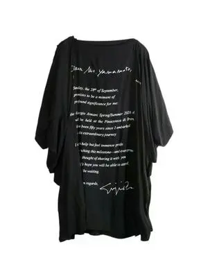 Yohji Yamamoto Slogan And Graphic Print Midi Dress