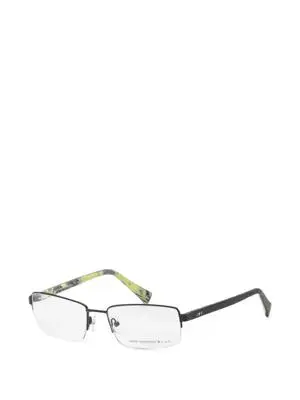 John Varvatos Half-rim Rectangle-frame Glasses - Black