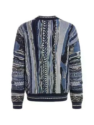 LANEUS Geometric-motif V-neck Cardigan