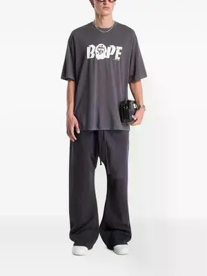 A BATHING APE Logo-print Relaxed-fit T-shirt - Grey