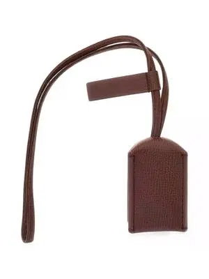 Emporio Armani Grained Leather Bag Charm - Brown