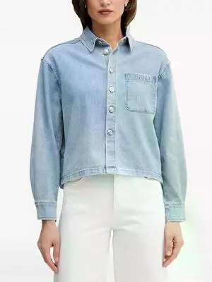 OUI Logo-embroidered Denim Shirt - Blue