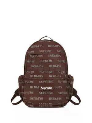 Supreme All-over Logo Print Backpack - Brown