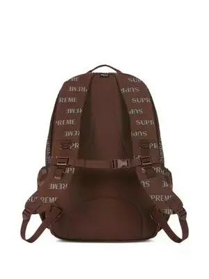 Supreme All-over Logo Print Backpack - Brown