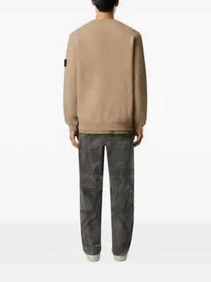 Stone Island Cotton Crewneck Sweatshirt With Logo Patch - Brown