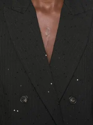 Ermanno Scervino Wool Double-breasted Jacket With Sequins