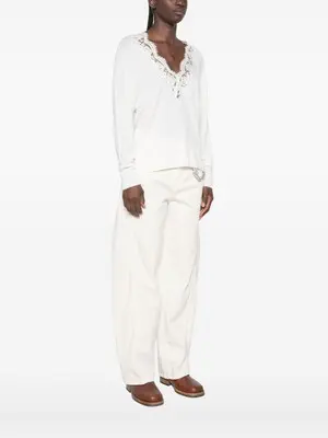 Ermanno Scervino Wool V-necked Sweater