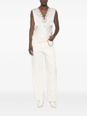 Ermanno Scervino Lace Trim V-neck Tank Top