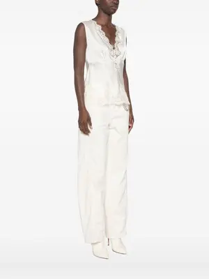 Ermanno Scervino Lace Trim V-neck Tank Top