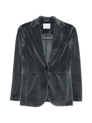 CIRCOLO 1901 Velvet Single-breasted Jacket - Blue