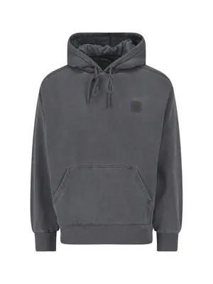 Carhartt Work In Progress Logo Cotton Hoodie - Black