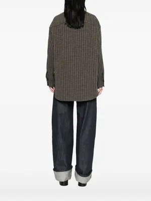 Closed Houndstooth Wool Shirt Jacket - Green