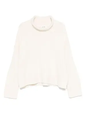 Soft Goat Cashmere Turtle-neck Sweater - White