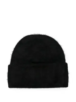 Soft Goat Wool Beanie - Black