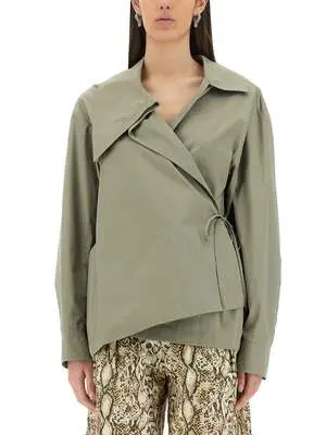 Dries Van Noten Asymmetrical Button-front Shirt - Green