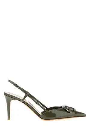 Valentino Garavani Leather Vlogo Slingback Pumps With 8 Cm Heel
