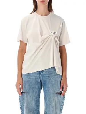 MAISON MARGIELA Asymmetric Ruched Cotton T-shirt