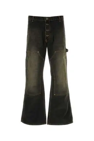 Off-White Wide-leg Denim Jeans With Button Fly