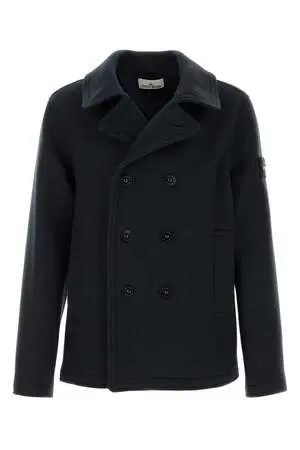 Stone Island Virgin Wool & Cashmere Double-breasted Blazer