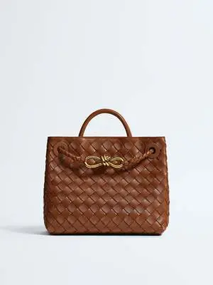 Bottega Veneta Mini Intrecciato Leather Handbag - Marrone