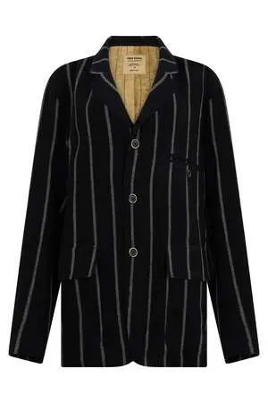 UMA WANG Vertical Striped Virgin Wool Blazer