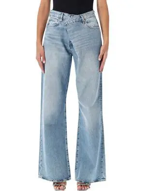 FRAME Asymmetric Waist Wide-leg Jeans
