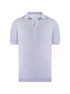 GRAN SASSO Tipped-trim Open-collar Polo Shirt