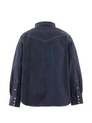 SAINT MXXXXXX Contrast-stitch Western-yoke Shirt - Blue