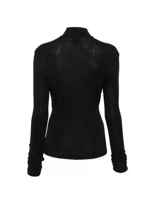 ALYSI Turtle-neck Button-up Sweatshirt