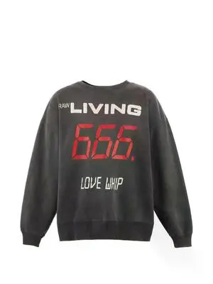 SAINT MXXXXXX Distressed Graphic-print Sweatshirt