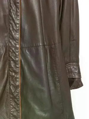 Gianfranco Ferre 1990s Collared Leather Coat