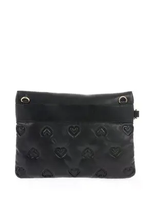 Moschino Heart-embossed Quilted Clutch Bag