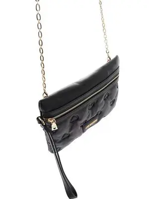 Moschino Heart-embossed Quilted Clutch Bag