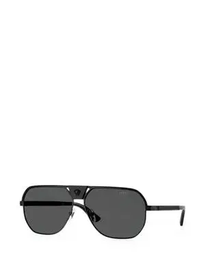 Versace Greca Flow Navigator Sunglasses - Black