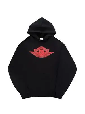 JORDAN Logo-print Fleece Hoodie - Black