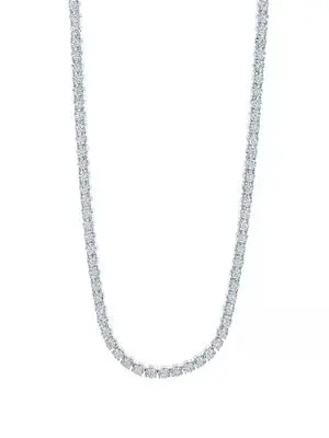 WITH LOVE 14k White Gold Lab-grown Diamond Tennis Necklace - Silver