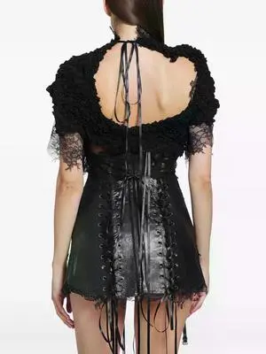 DREAMING ELI Favourite Lace-trim Cropped Blouse