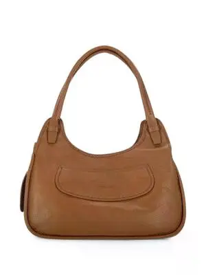 VISONA` Suede-panelled Grained-leather Shoulder Bag