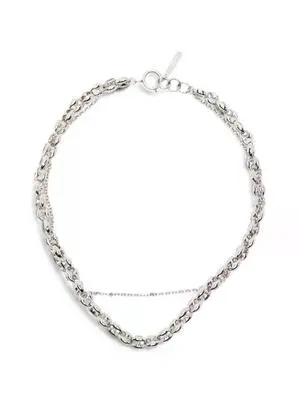 JUSTINE CLENQUET Ibra Layered Chain Necklace - Silver