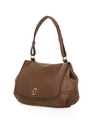 VISONA` Felicita Noce Grainy-leather Shoulder Bag